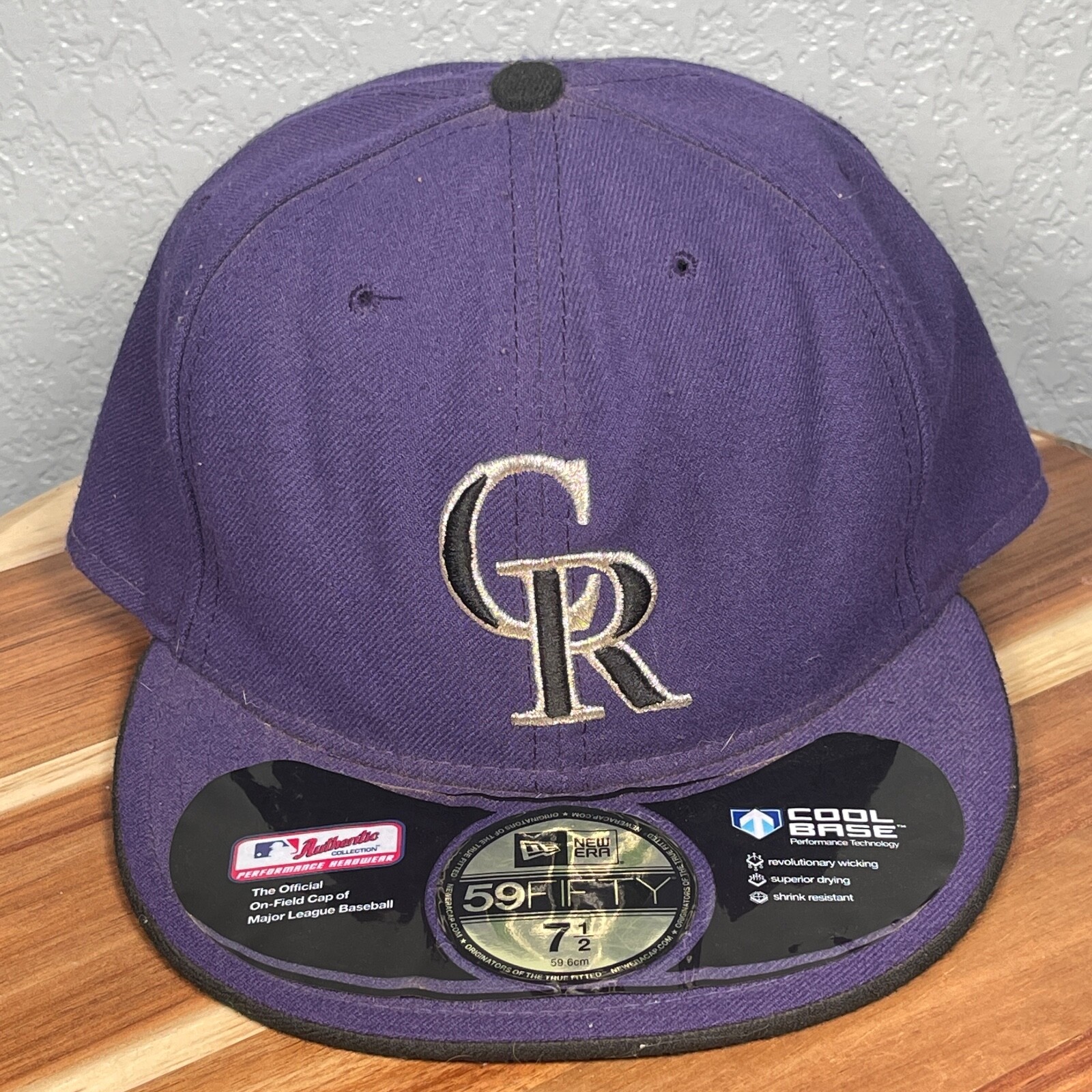 Colorado Rockies Hat Men 7 1/2 Purple New Era 59Fifty Vintage USA CR ...