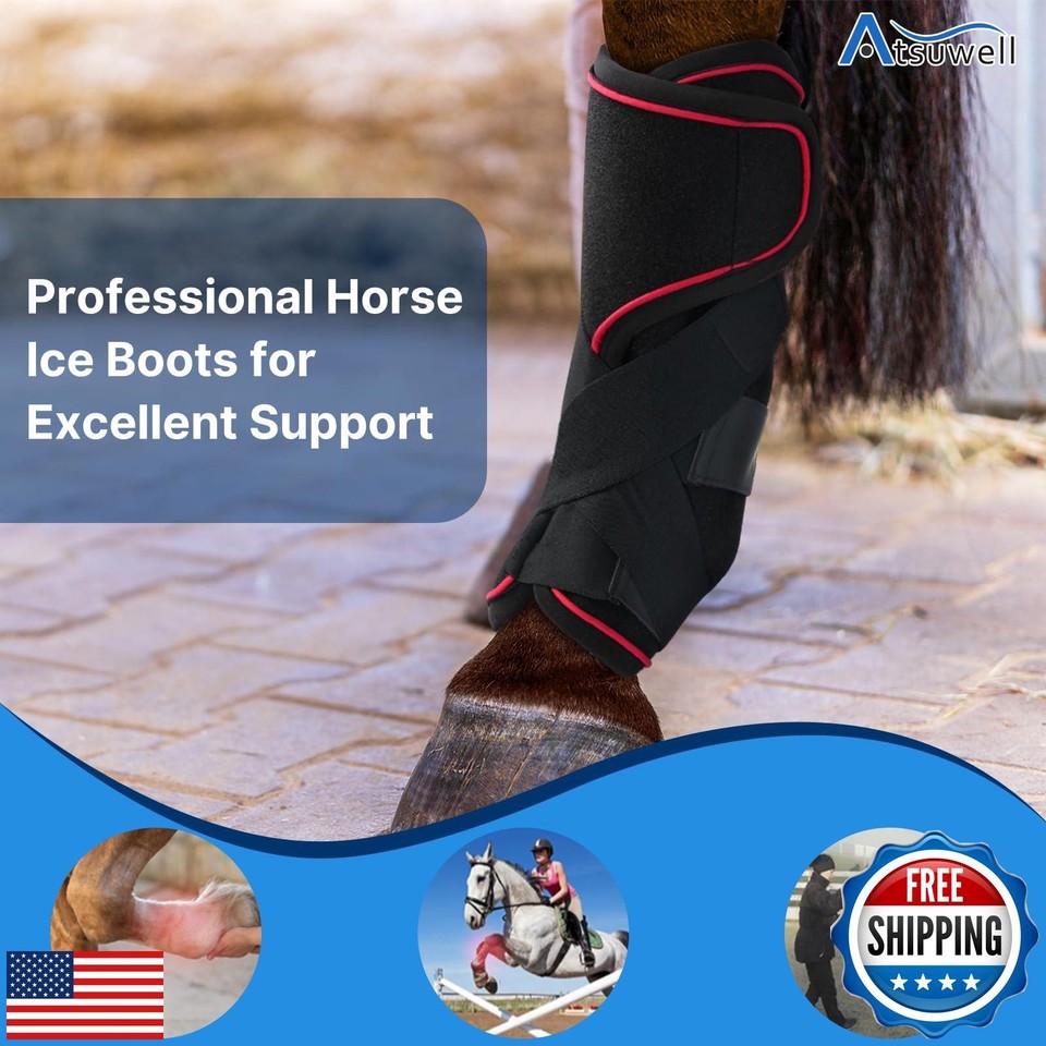 Atsuwell Horse Ice Boots for Horses Injuries, Horse Ice Pack Cooling ...