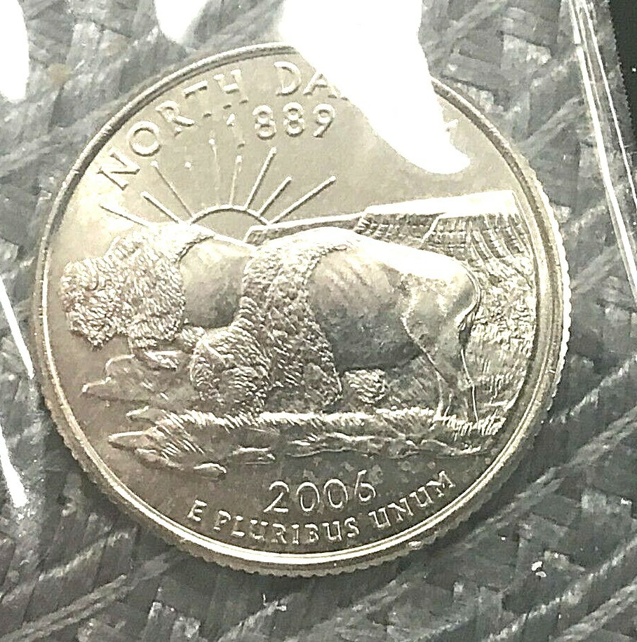 2006 P D S North Dakota State Quarters SATIN FINISH in Mint Cello ...