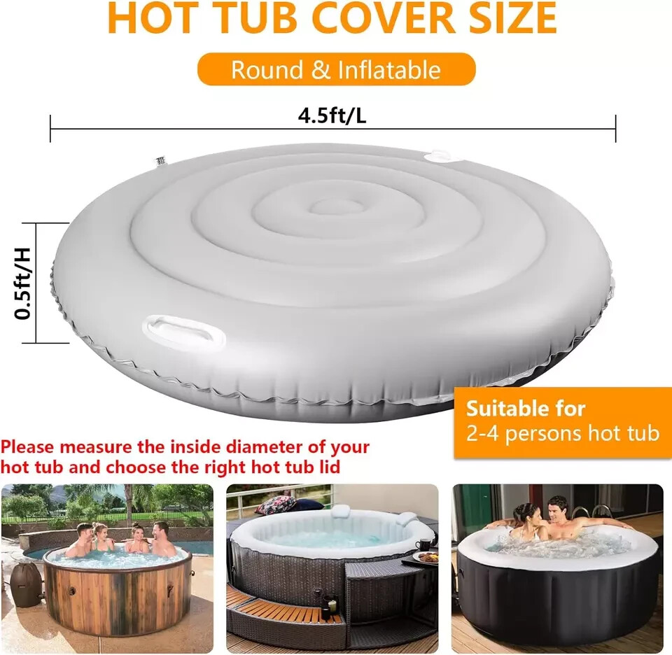 Inflatable Hot Tub Cover round Hot Tub Cover Energy Saving Lid for ...