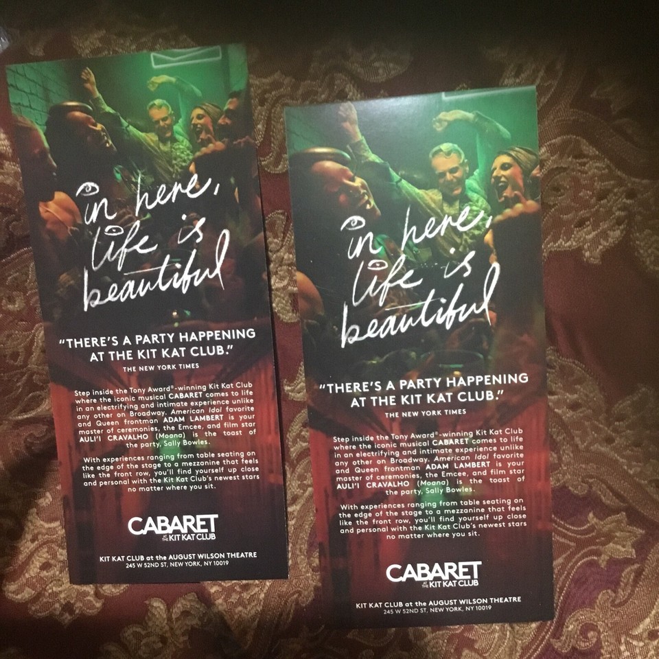 CABARET Musical Broadway ADAM LAMBERT, ‘A PARTY HAPPENING AT THE KIT ...