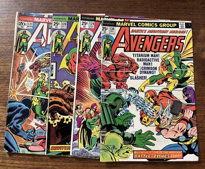AVENGERS #121 128-130 LOT 4 ISSUES MARVEL BRONZE AGE 1970’s See ...