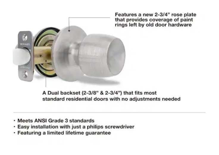 Defiant Brandywine Stainless Steel Hall and Closet Passage Door Knobs ...