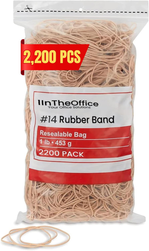 Rubber Bands #14, Size14 Rubber Bands, Beige, 1 lb Box, (2,200/Pack ...