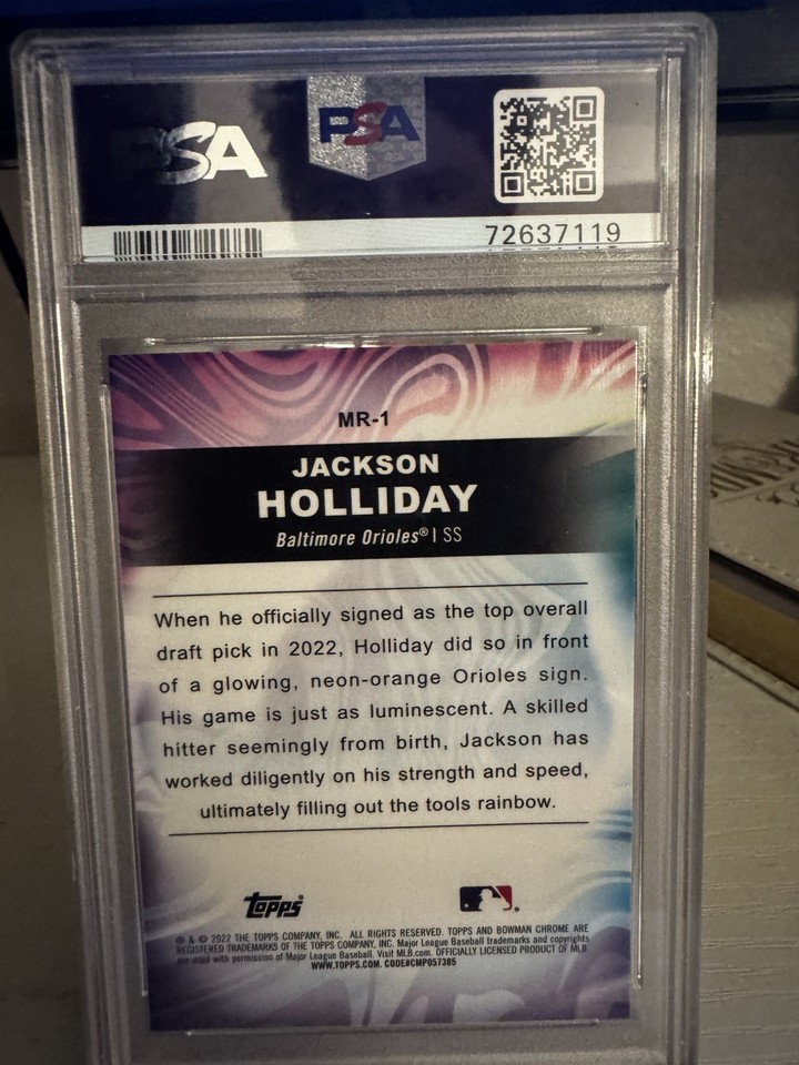 Jackson Holliday 2022 Bowman Draft Mood Ring PSA 10 | eBay