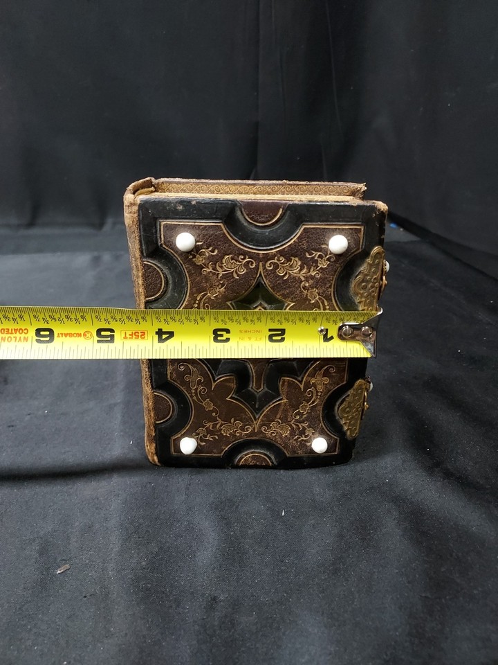 Civil War Era Leather Victorian Photo Album, Brass Clasps, Floral Gold ...