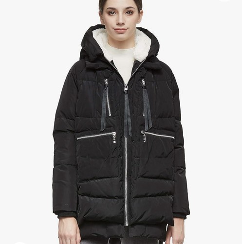 Orolay Black Supper Puffer Down Jacket Women's M Thickened Down Winter ...