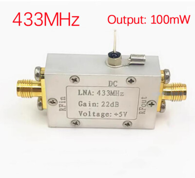 433MHz Ultra Low Noise RF Amplifier LNA 380-480MHz Output 100mW | eBay