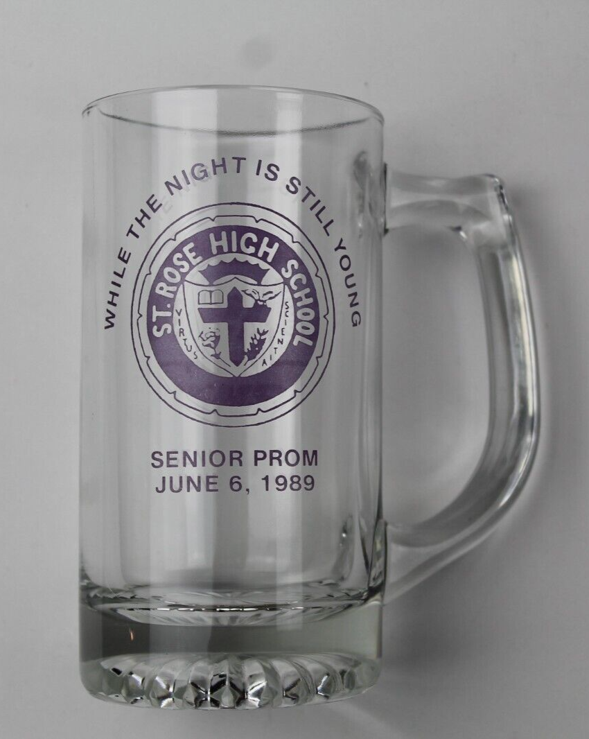 St. Rose High School Senior Prom Glass 1989 Belmar, NJ | eBay