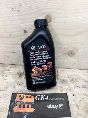 1 Qt VW AUDI High Performance Genuine Engine Oil SAE 10W-60 (VW 501.01 ...