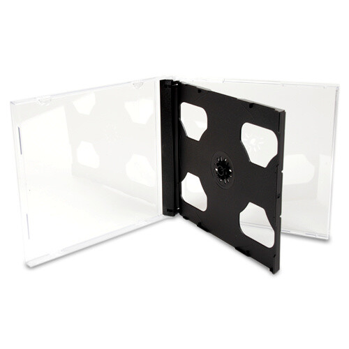 10.4mm Double Clear CD DVD Jewel Cases with Black Tray Standard Size ...