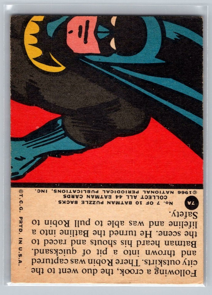 1966 Topps Batman Red Bat Puzzle Back Card #7A The Batline Life-Line | eBay