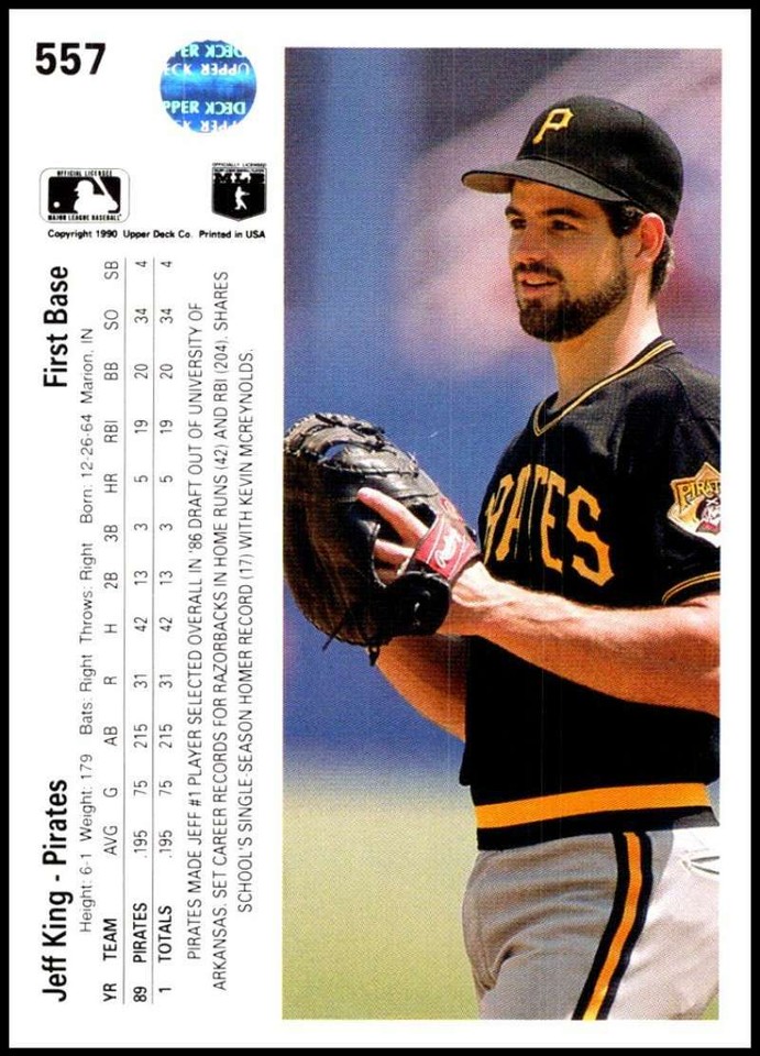 1990 Upper Deck #557 Jeff King Pirates | eBay