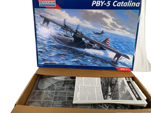 Monogram PBY-5 Catalina 1:48 Model Kit Open Box Sealed Parts 5609 Skill ...