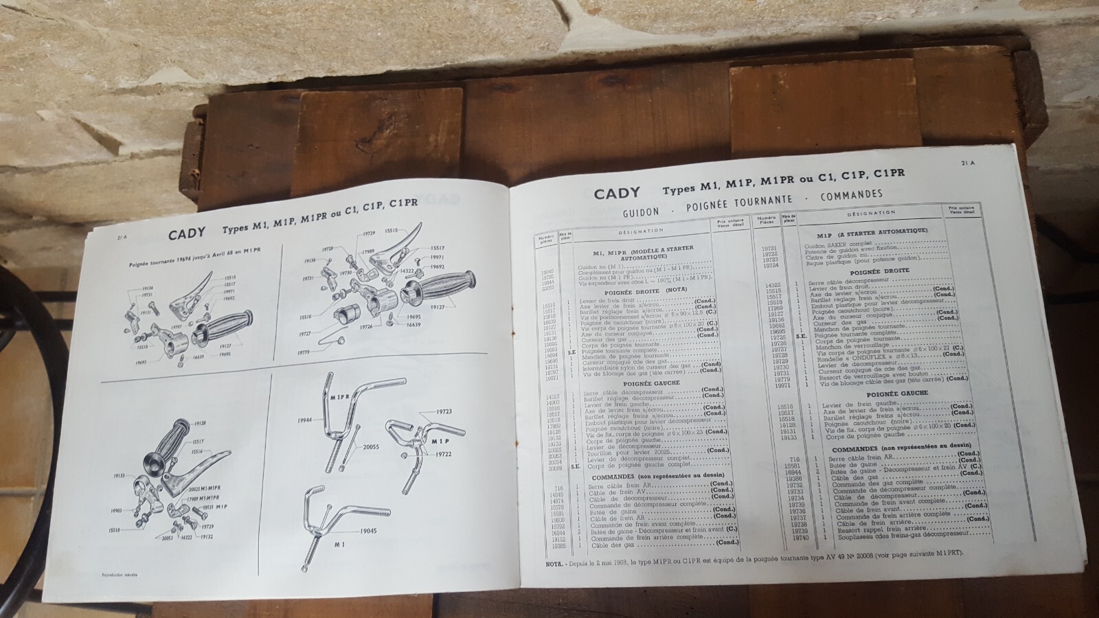catalogue notice pieces detachees mobylette MOTOBECANE MOTOCONFORT CADY ...