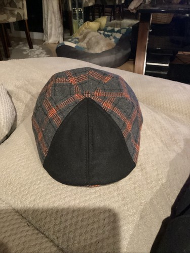 Boston Scally Company Cap Size X small Pumpkinhead Orange Grey Plaid W ...