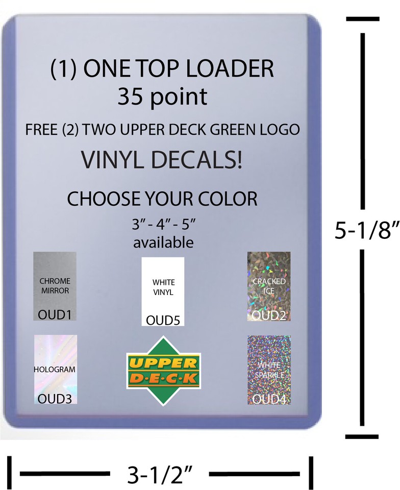 TOP LOADER STICKERS UPPER DECK CARDS FREE UPPER DECK DECAL GREEN OLD ...