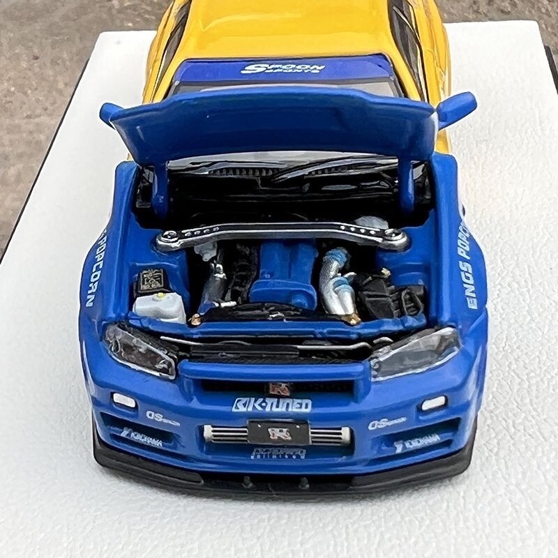 CR TM 1:64 JDM GTR R34 Skyline Spoon Racing Sports Model Diecast Metal ...