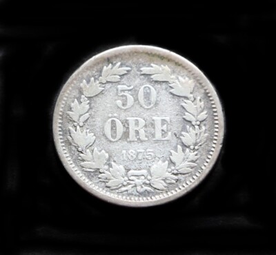 1875 Sweden 50 Ore Silv. Coin-Free Ship | eBay