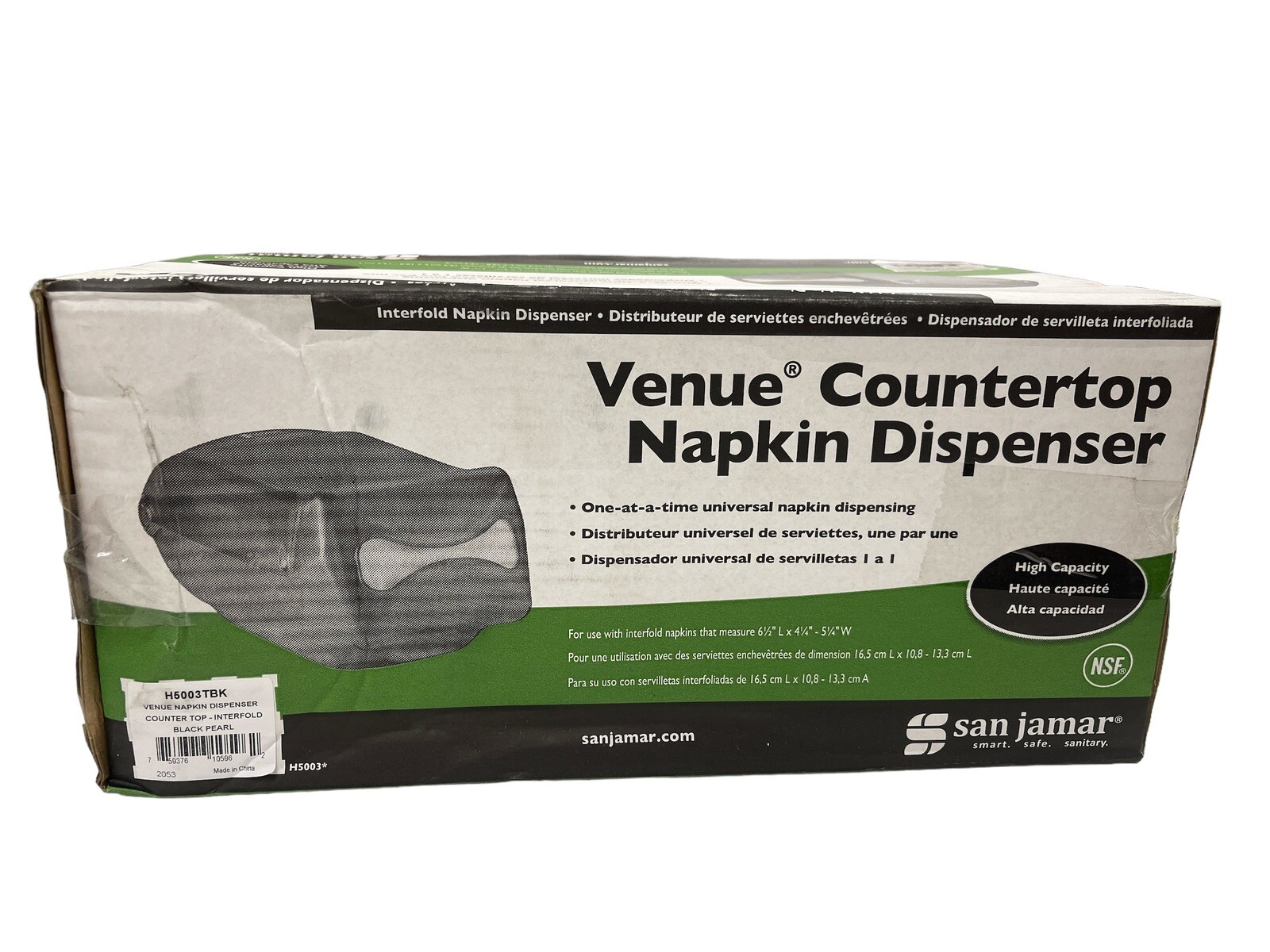 San Jamar H5003TBK Venue Interfold Countertop Napkin Dispenser for sale ...