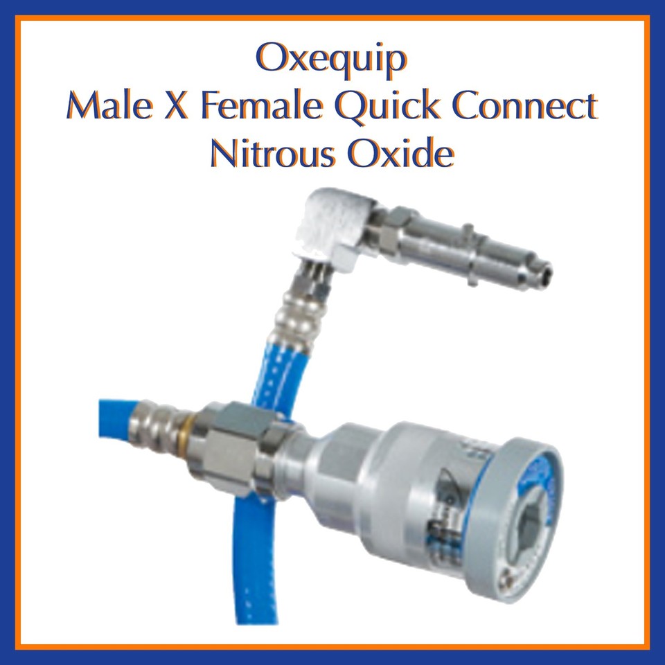 Belmed Nitrous Oxide Oxequip Male Quick Connect X Female Coupler 8104 ...