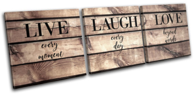Live Laugh Love Inspirational Vintage TREBLE CANVAS WALL ART Picture ...