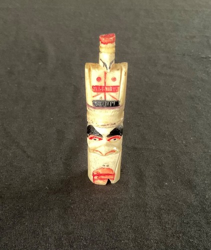 Vintage NW Coast Handmade And Painted Bone Totem 3 1/4" | eBay