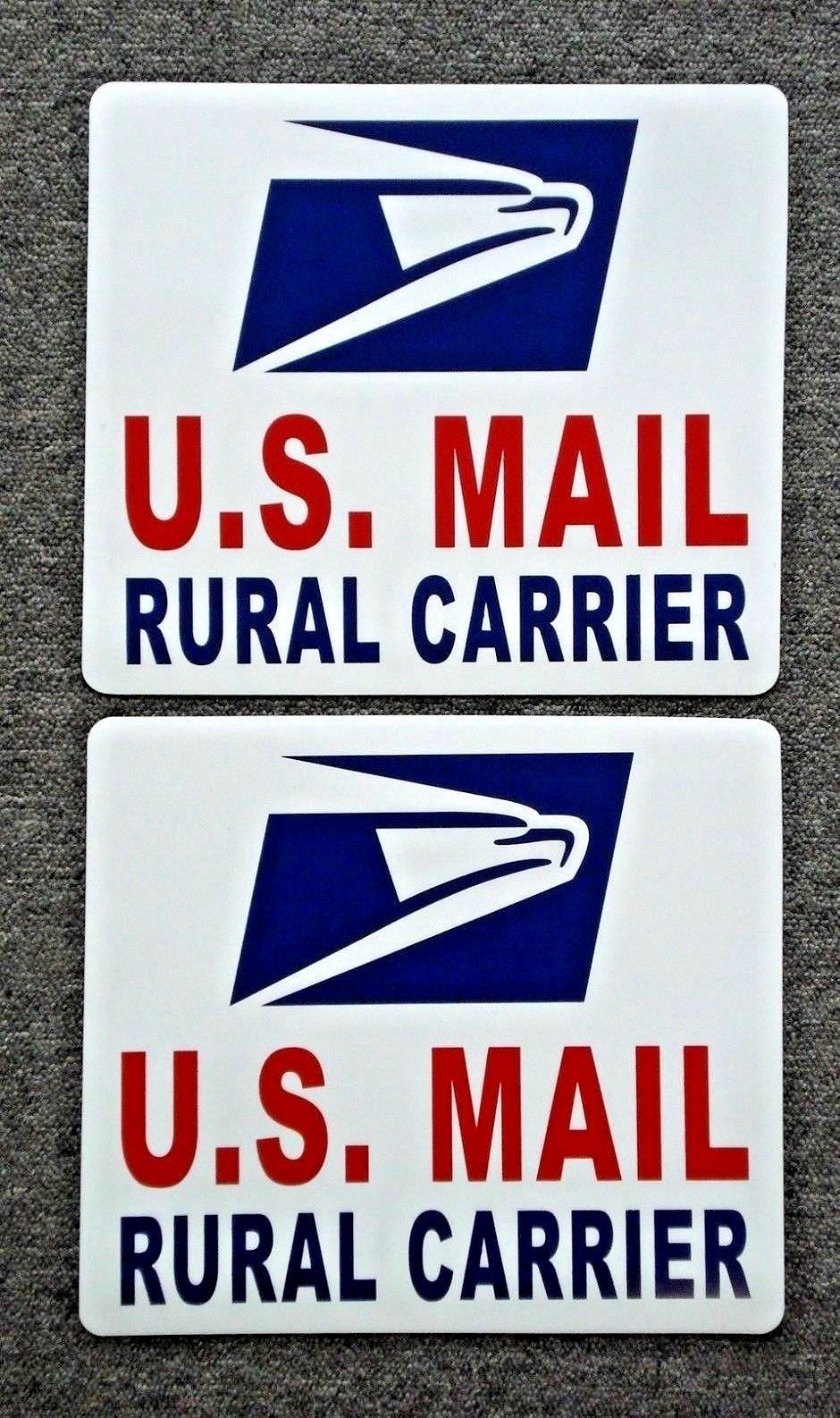 (2) U.S. MAIL Magnetic Signs - Rural Carrier USPS - 10 1/2" X 12" USA ...