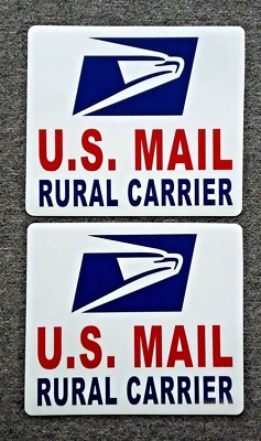 (2) U.S. MAIL Magnetic Signs - Rural Carrier USPS - 10 1/2" X 12" USA ...
