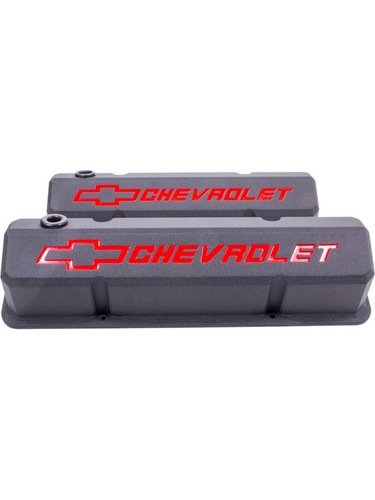 Proform Sbc Valve Cover Black Crinkle 'Chevrolet' Emblem Recessed (141 ...