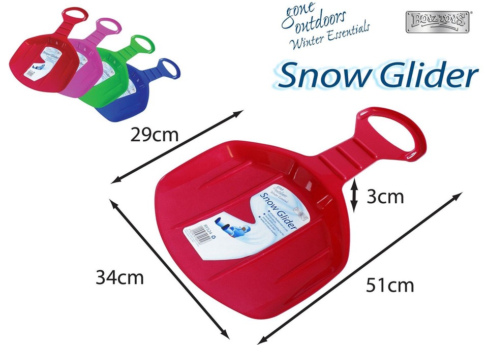 Winter Essentials Round Solo Mini Sliding Sledge Plastic Snow Glider ...