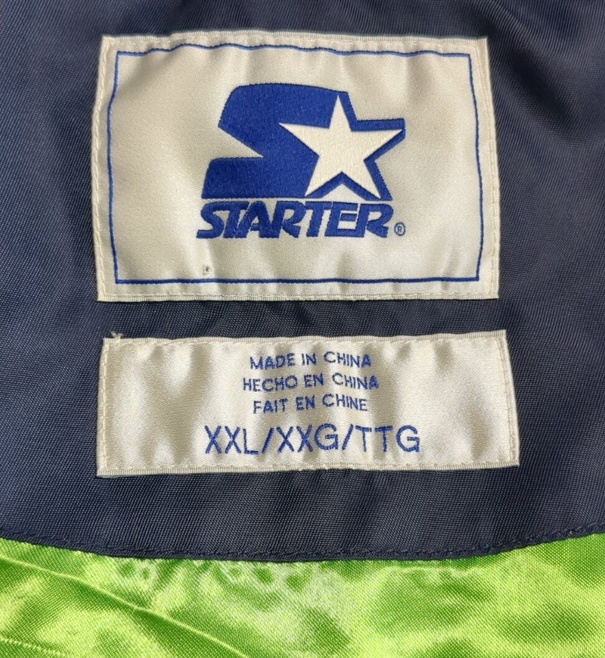 Seattle Seahawks Starter Jacket Satin Color Rush Bomber Lined Button Up ...