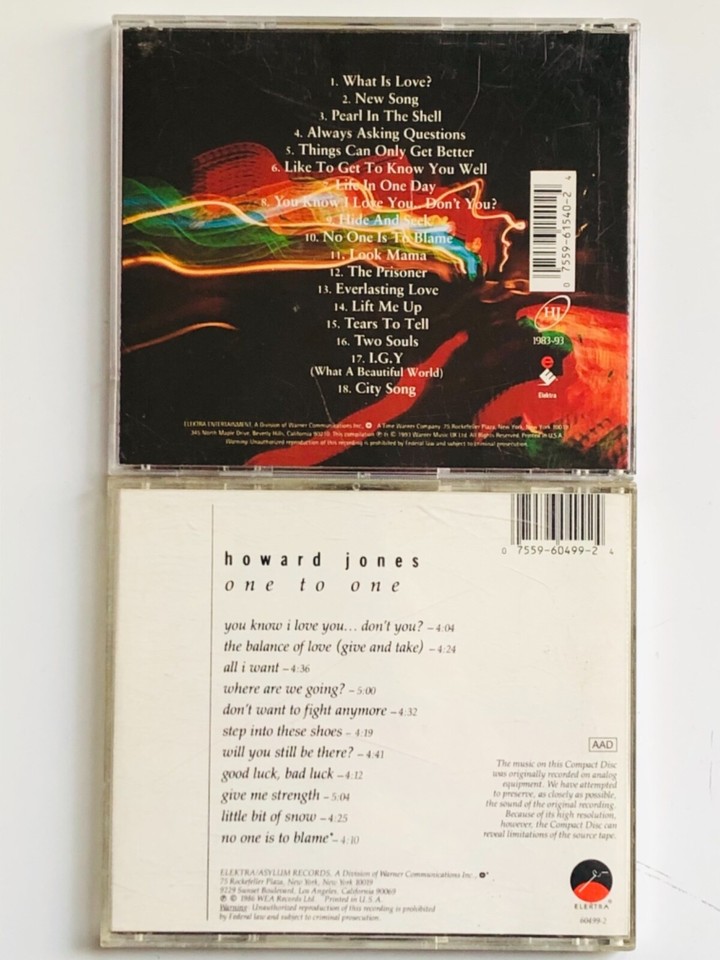 HOWARD JONES The Best Of CD +BONUS One To One Made In Japan CD ...