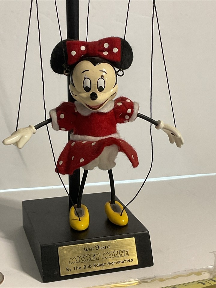 Disney Bob Baker Marionette Puppets Mickey and Minnie Mouse with Stand ...