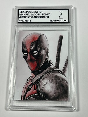 Deadpool Sketch Original Art 1/1 Slabbed Authentic Signature By Michael ...