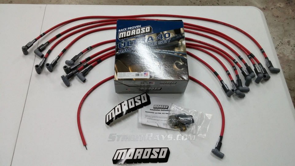 MOROSO ULTRA 40 RED SPARK PLUG WIRES BBC CHEVY 454 502 Under Header HEI ...