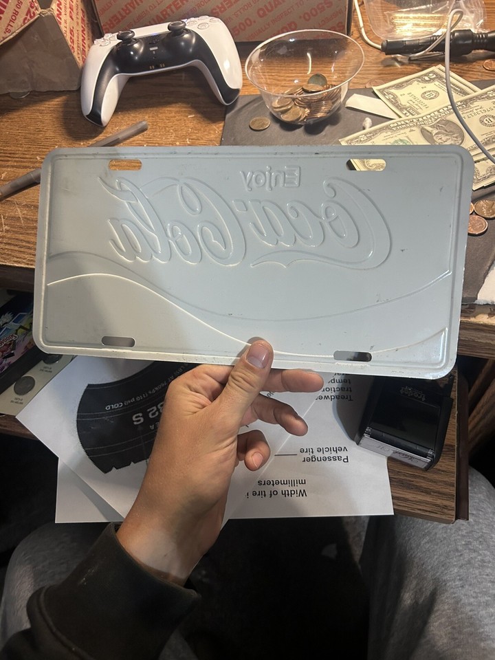 Vintage Coca Cola License Plate Embossed Metal | eBay