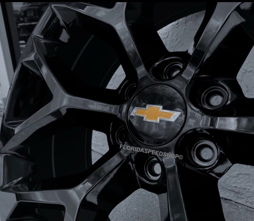 GLOSS BLACK SNOWFLAKE WHEELS FITS CHEVY SILVERADO/TAHOE/SUBURBAN 1500 ...