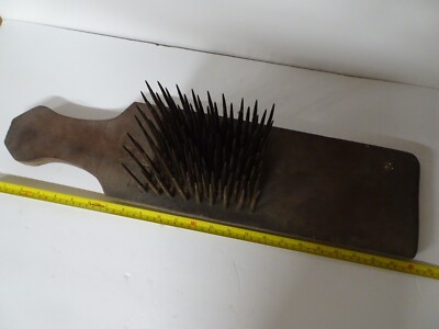 Antique primitive Flax Hatchel combing tool | eBay