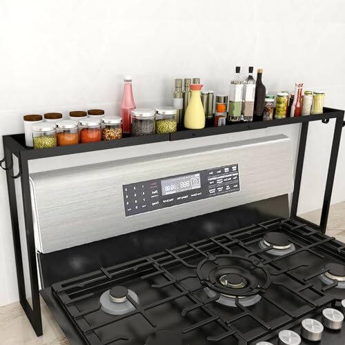 Over the Stove Shelf, 31.5" Stove Top Shelf Spice Rack, Kitchen ...