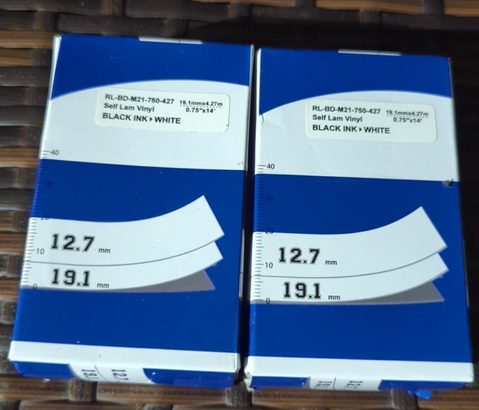2 Pack For BRADY M21-750-427 Label Cartridge,3/4" W,Black White for ...