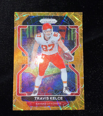 2021 Panini Prizm Travis Kelce Orange Lazer Prizm #189 Kansas City ...