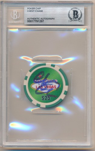 CHEVY CHASE SIGNED AUTOGRAPH LAS VEGAS POKER CHIP BGS AUTHENTIC AUTO ...