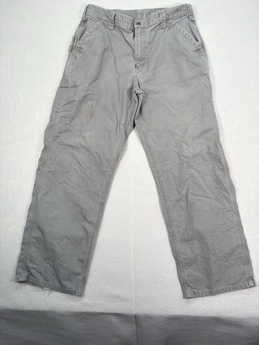 Carhartt Grey Dungarees Duck Pants B151-FAT Mens Size Tag 36x32 ...