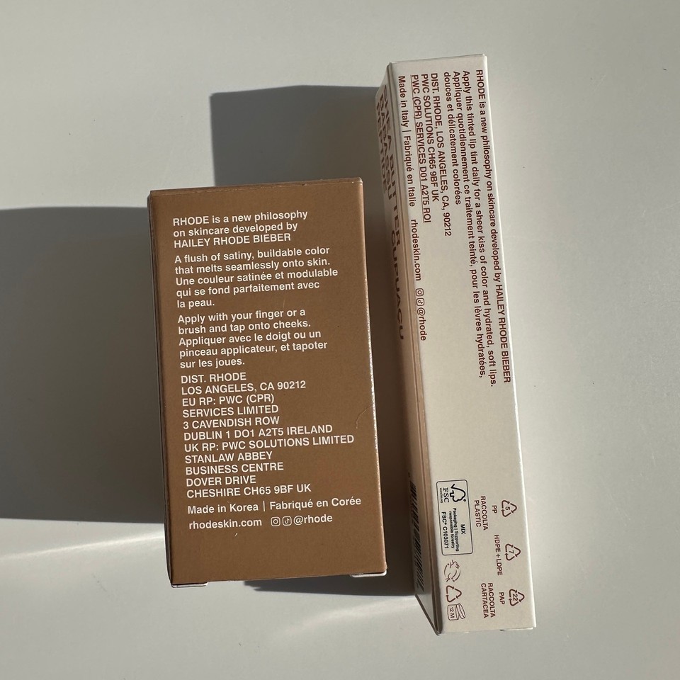 Rhode Peptide Lip Tint Cinnamon Roll and Pocket Blush Toasted Teddy ...