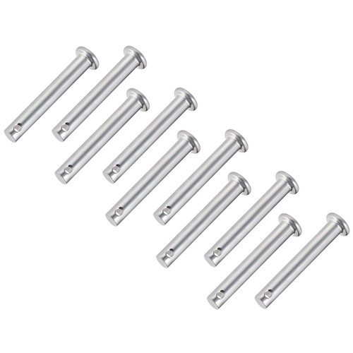 10pcs Single Hole Clevis Pins Flat Head Zinc-Plating Steel 6mm x 40mm ...