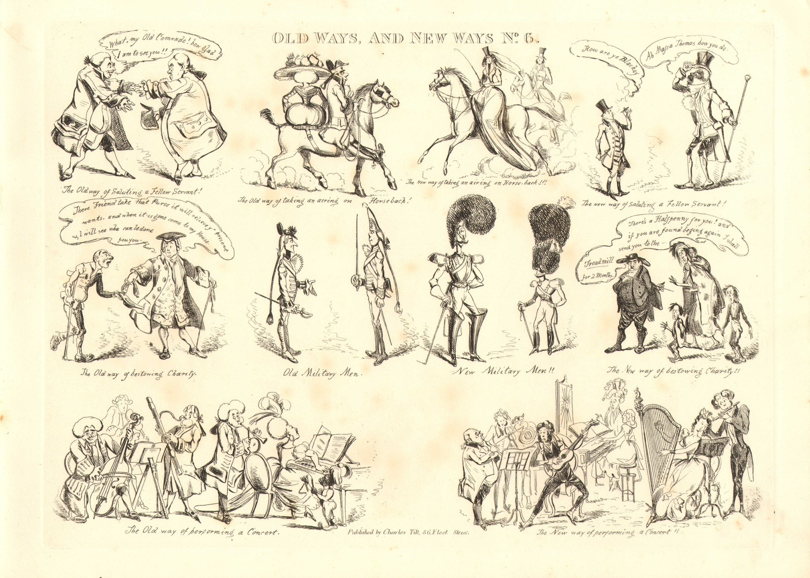 1840 VICTORIAN PRINT ~ OLD WAY's & NEW way's No 6 ~ HENRY HEATH ...