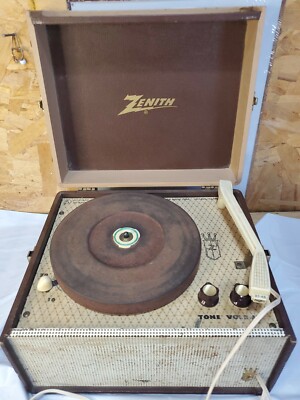 Vintage Zenith Radio Record Player BP-6V Phonograph Portable Turntable ...