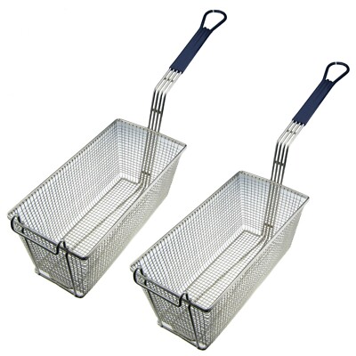 2 X BLUE HANDLE COMMERCIAL FRYER BASKET FOR IMPERIAL ELITE GAS CHIP ...