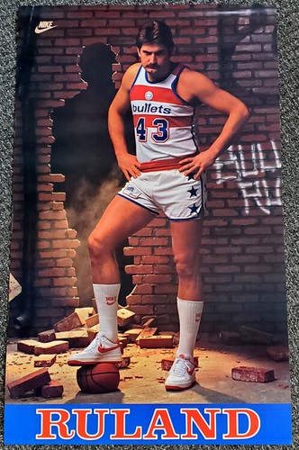 Jeff Ruland BRICK WALL (1983) Washington Bullets NBA Vintage 22x35 Nike ...